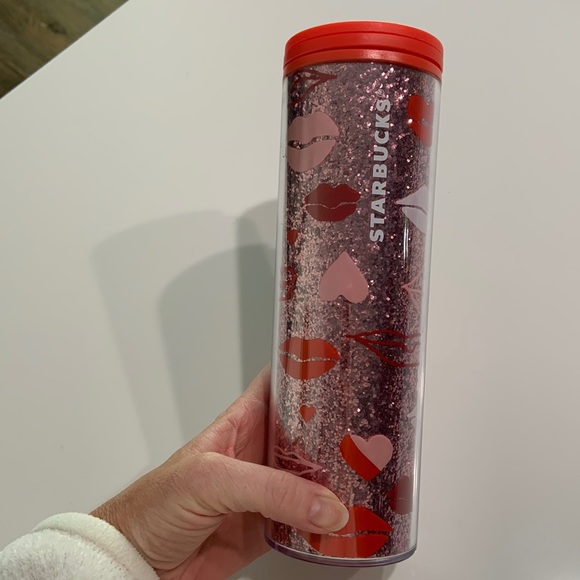 Starbucks | Dining | Starbucks Valentine Tumblr 6oz Red Glitter ...